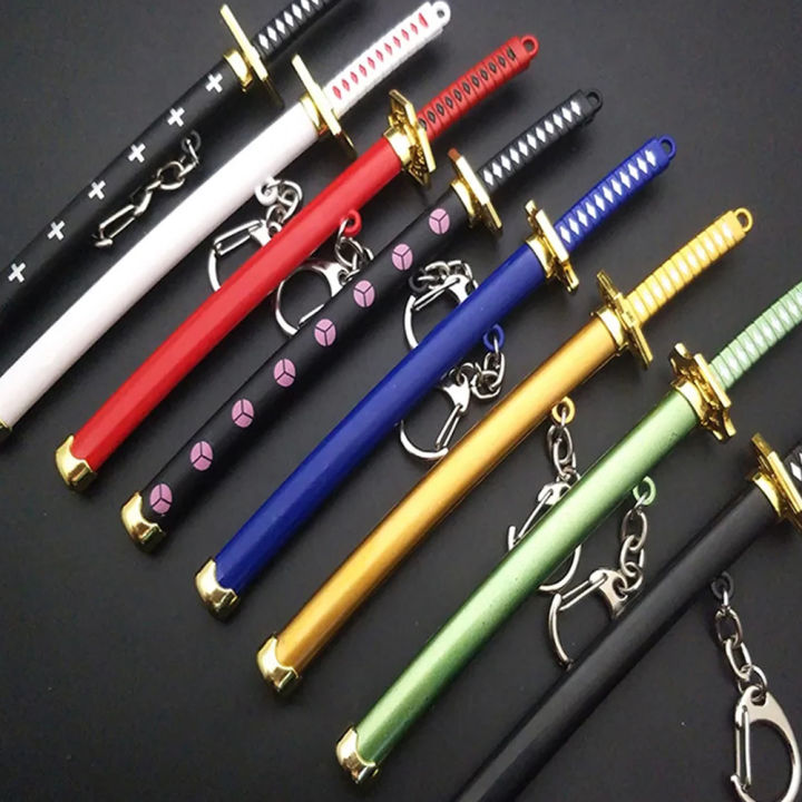 Anime One Piece Eight Color Roronoa Zoro Sword 15cm Keychain Women Men ...