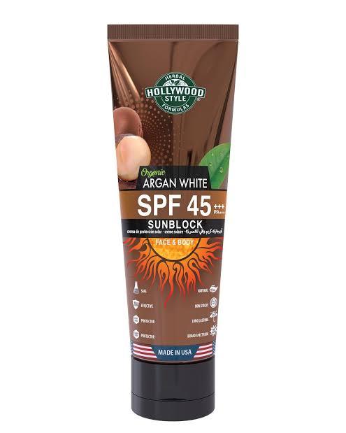 Hollywood style Argan white SPF 45 sunblock | Daraz.pk