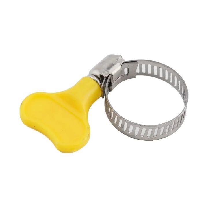 5pcs Adjustable Yellow Plastic Handle Hand Twist Hose Clamps Worm ...