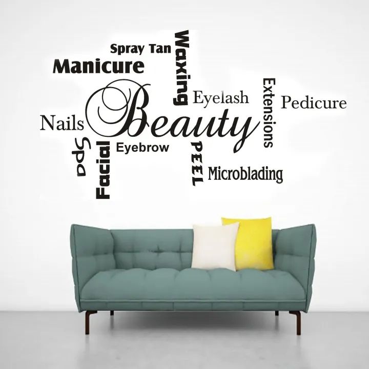 Beauty chart List of Services design wall stickers for make up spa ...