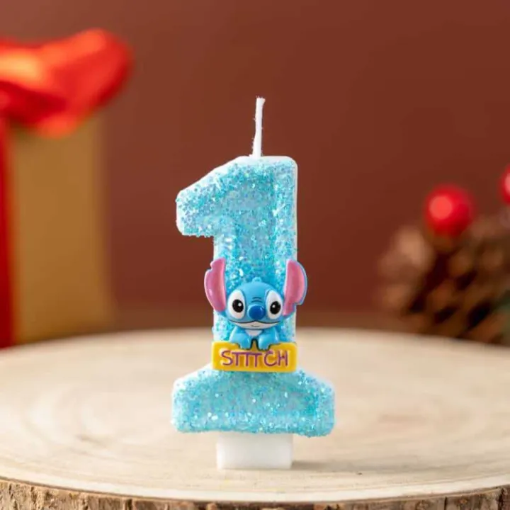 New Number 0-9 Anime Lilo & Stitch Digital Candle Kawaii Stitch Angel ...