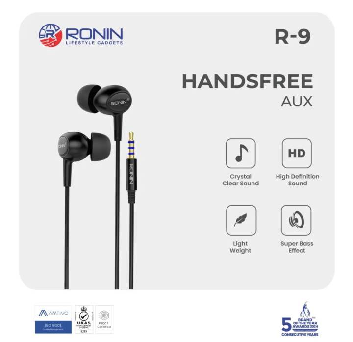 Ronin R-9 Original 3.5mm Handsfree with HD Sound for Calls, Music and ...