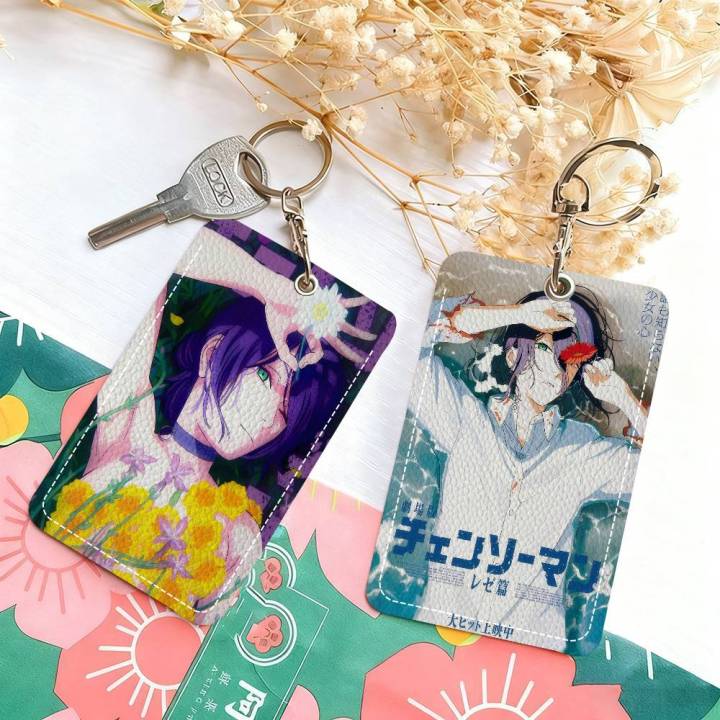 C-Chainsaw Man cool girl Reze Anime Premium Leather Card Holder ...
