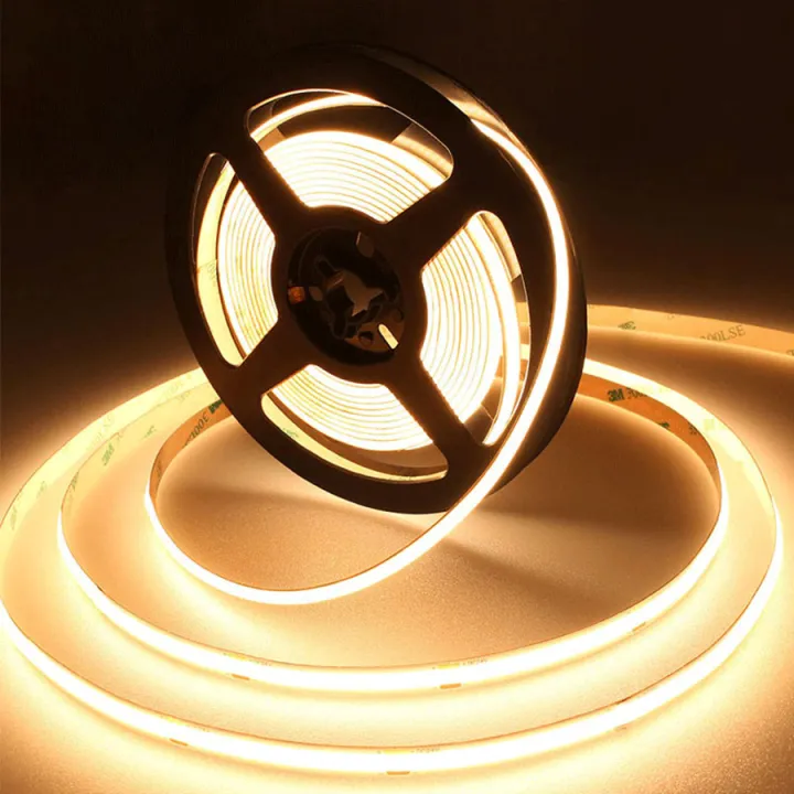 24V 12V COB LED Strip Light 8mm 320LEDs/M High Density Flexible Diode ...