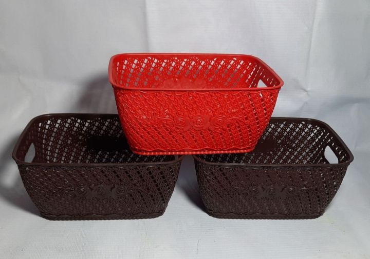Mini Storage Plastic Basket Set 3pcs | Daraz.com.bd