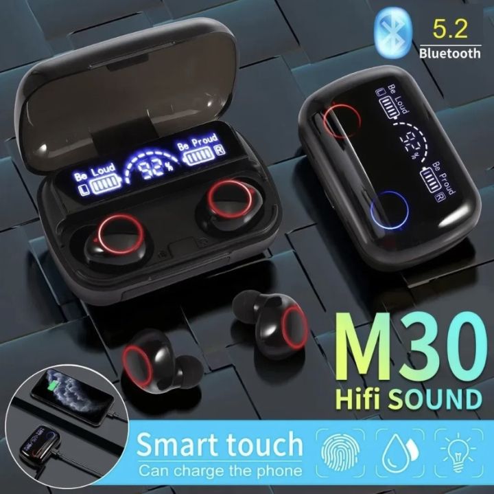 M30 Wireless Earbuds Full Set Box Led Display power Bank And Touch ...