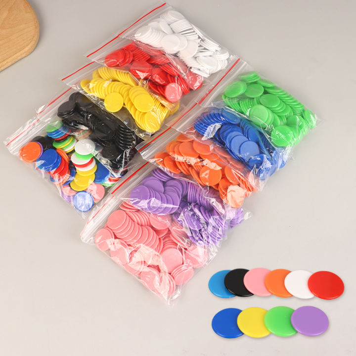 100Pcs 25MM Round Count Chip Multicolor Poker Chips for Bingo Board ...