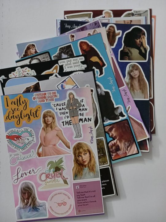 Taylor Swift pack of 12 Uncut sticker sheets - A6 size - 15 x 10 cm ...