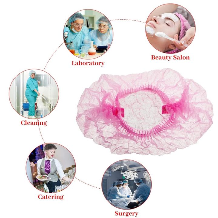21" Disposable Bouffant Caps Non Woven Hair Net Covers Shower Caps Dust ...
