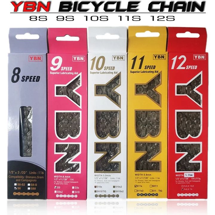 YBN Bike Chains MTB Mountain Road Bike Chians 11 Speed Hollow Bicycle ...