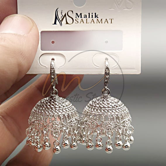 Traditional Silver color Jhumka Earrings for Girls – Stylish Jhumke ...
