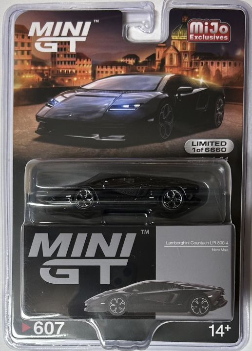 Mini Gt No.607 Mijo Exclusives Lamborghini Countach Lpi 800-4 Nero Maia ...