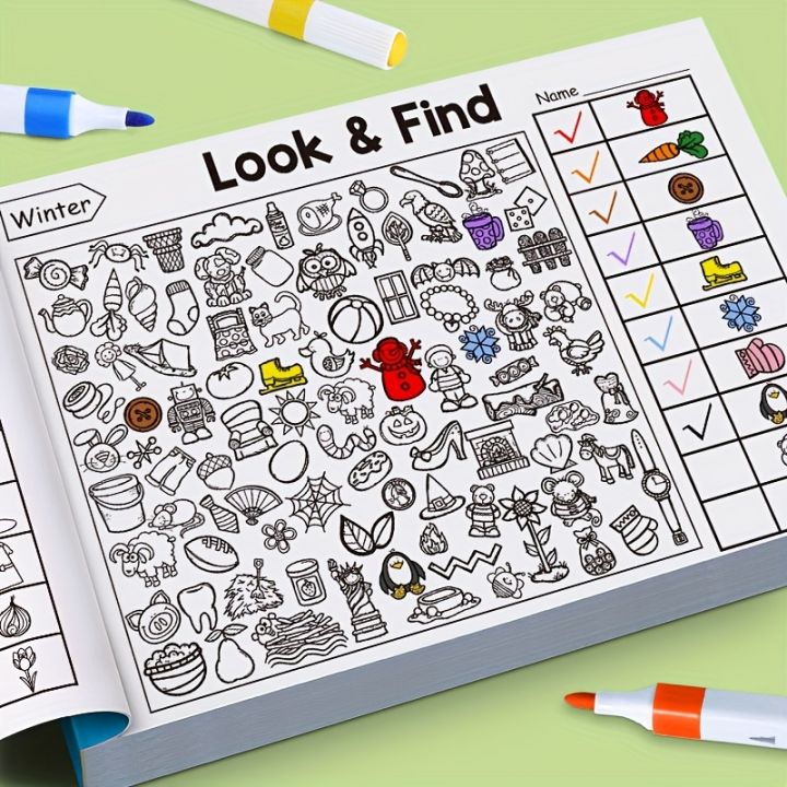 Interactive Memory & Color Recognition Activity Book with Look & Find ...