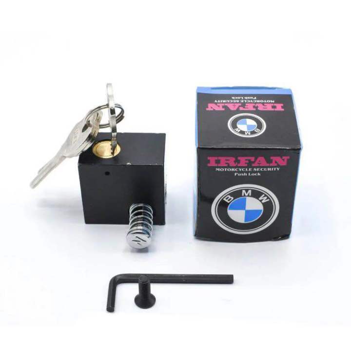 100% Secure Motorcycle Side Lock – No Welding Needed | Black L-Key Push ...