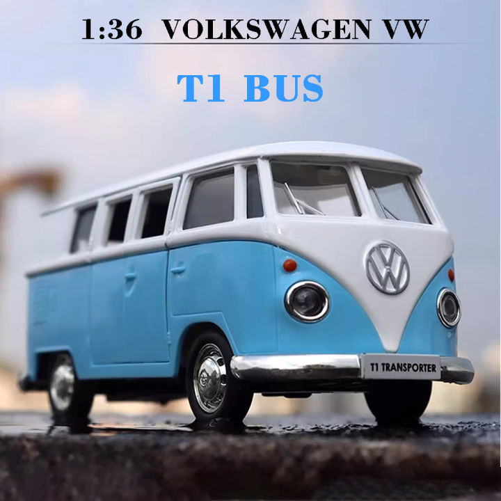 1:36 Volkswagen VW T1 Bus Toy Car Model Alloy Diecast with Pull Back ...