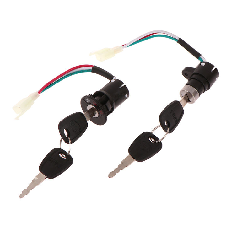 1Set Universal Motorcycle E-bike Ignition Switch Key With Wire For ...