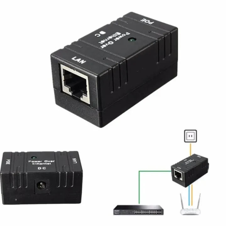 10/100Mbps POE Converter 5V-48V POE Combiner Splitter Adapter Injector ...