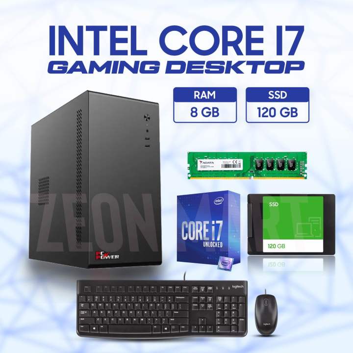 Intel Core i7 RAM 8GB SSD 120GB Gaming PC 64 Bit New Full Desktop ...