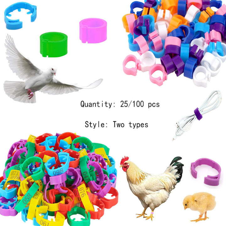 Poultry Leg Rings Chicken Foot Bands Adjustable Ratchet Clasp Snap ...