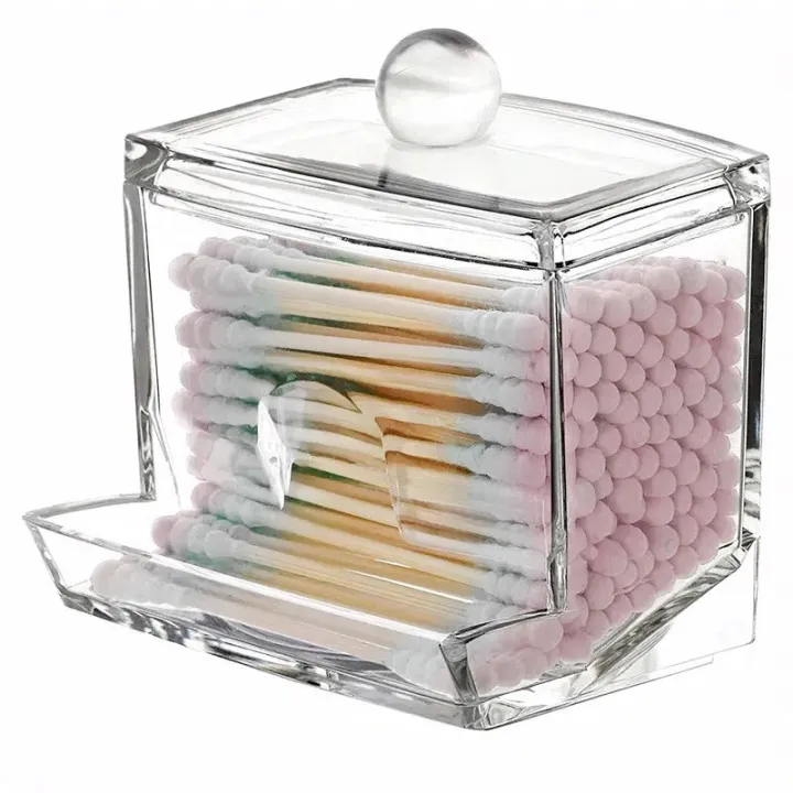 Cotton Swab Ball Storage Box With Lid Large Capacity Bathroom Acrylic ...