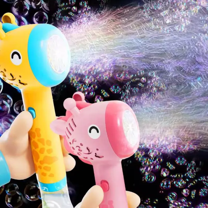 Giraffe & Elephant Bubble Gun Toy for Kids – Automatic Bubble Blaster ...