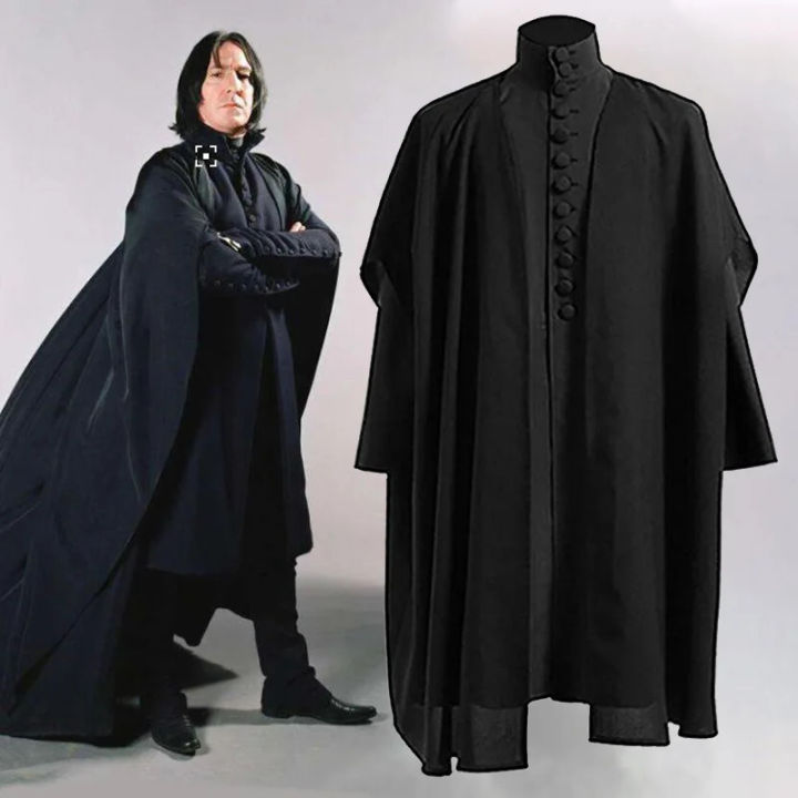 Professor Severus Snape Cosplay Costume Hogwartes School Black Cloak ...