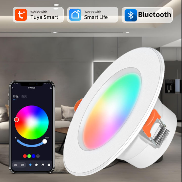 Tuya Smart Bluetooth Downlight Dimmable RGBCW Ceiling Spotlight Smart ...