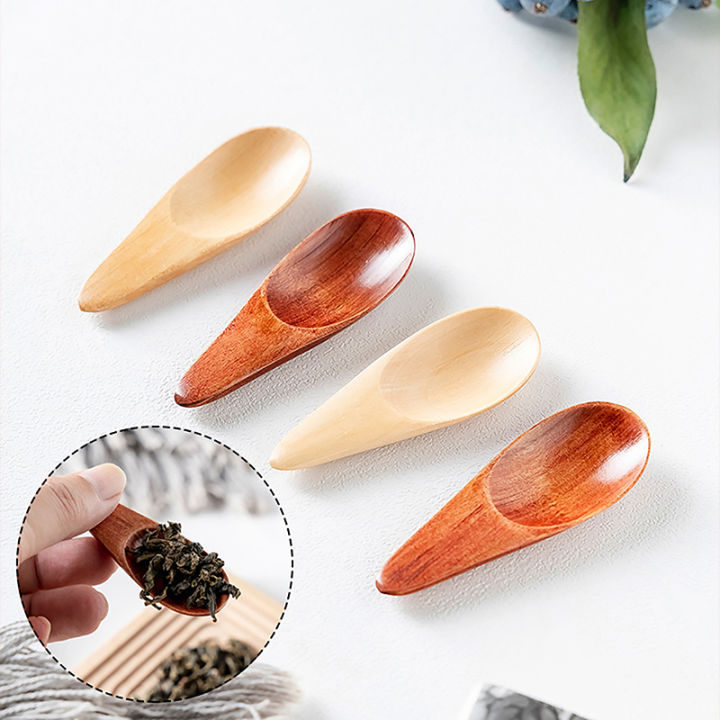 Wood Mini Tea Spoon Condiment Scoop Flatware Coffee Tea Small Mini ...