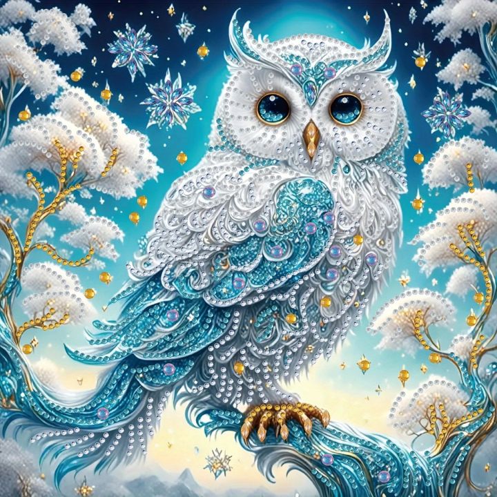 Charming DIY 5D Owl Diamond Painting Set on Tree Branches - Unique ...