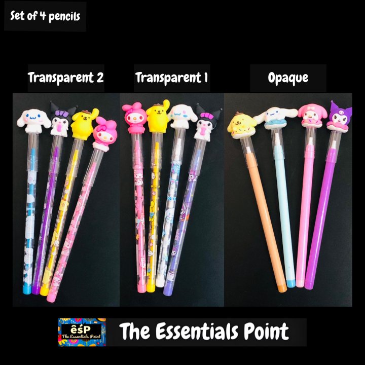 4 x Kuromi Pencils - Fancy Lead Pencils - Bullet Pencils - Push Pencils ...