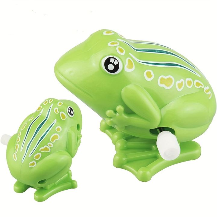 1 Pc Wind Up Frog Plastic Jumping Animal Classic Educational Clockwork ...