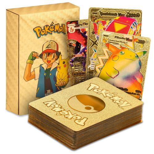 24K Golden Pokemon Cards Waterproof Playing Cards | Daraz.com.np