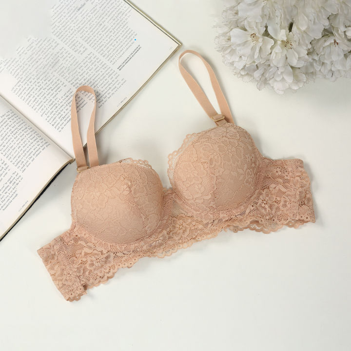 Skin Color Cotton Foam Bra with Wire for Women - Adjustable Support ...