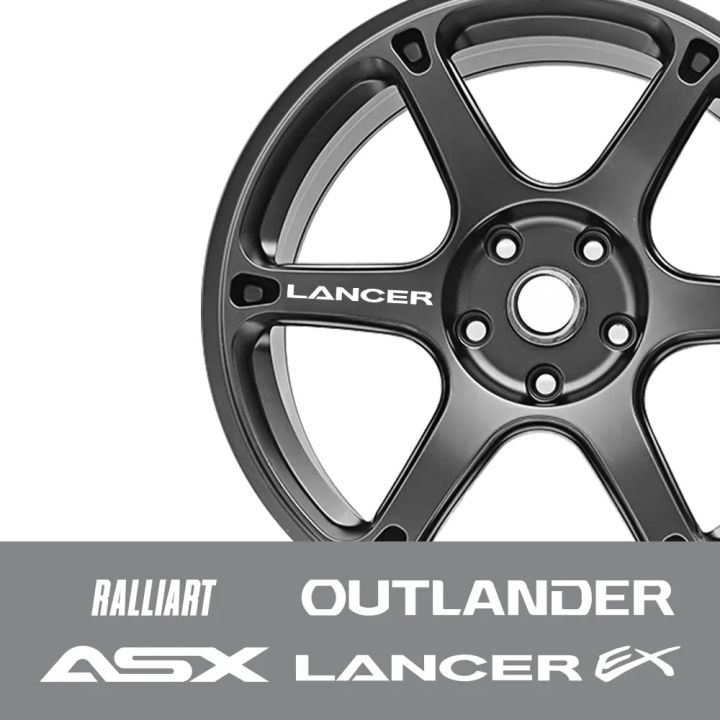 For Mitsubishi Lancer EX Outlander Ralliart ASX Car Wheel Rim Stickers ...