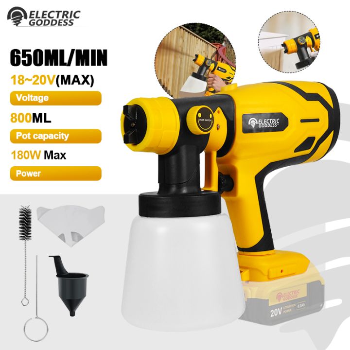Cordless Electric Spray Gun Auto Furniture Coating Airbrush Portable ...