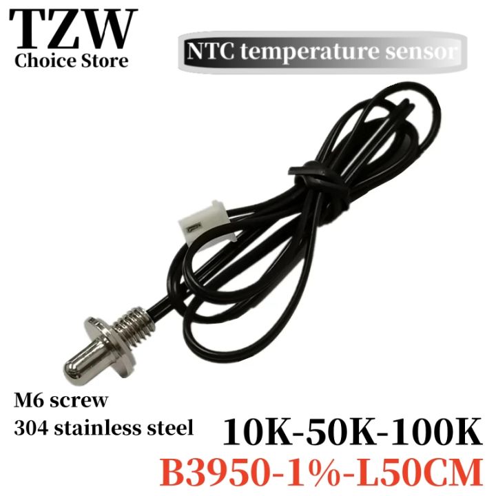 Tzw M6 Thread Temperature Sensor 304 Stainless Steel Probe 10k 50k 100k