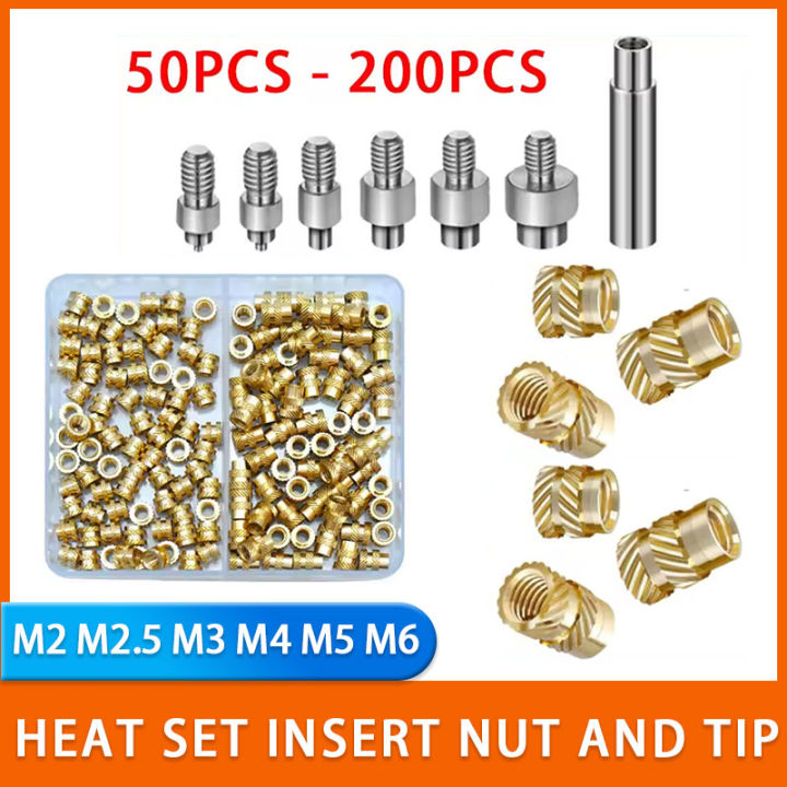M2 M2.5 M3 M4 M5 M6 M8 Heat Insert Nut Soldering Iron Tip Embedded Kit ...
