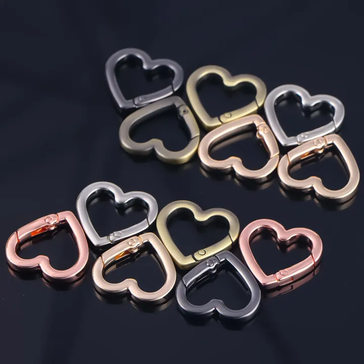 5Pcs Metal Heart Shape Ring Openable Keyring Leather Craft Bag Belt ...
