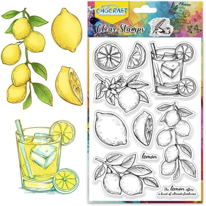 Lemons Clear Stamps Lemon Juice Transparent Silicone Stamps Lemon Flowers Lemon Slices Silicone ...