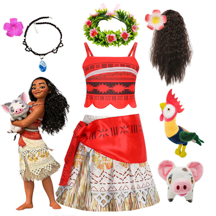 Disney Princess Vaiana Fantasy Children Cosplay Moana Summer Girls ...