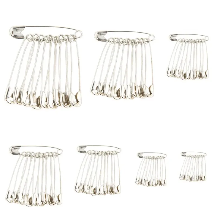 KRABALL 100Pcs Safety Pins Stainless Steel Pin For Clothes Positioning ...