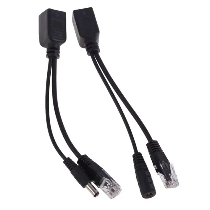 1 Male To 2 Female 2 Ways POE Cable Passive Power Over Ethernet Adapter ...