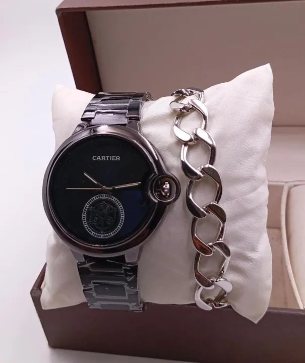 Cartier Ballon Bleu Men's Watch – Elegant Steel Case | Push Button Lock ...