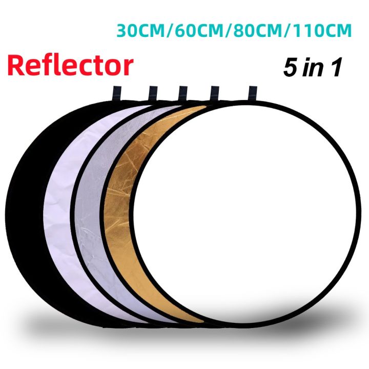 RF01 24" Reflector 5in1 30CM 60CM 80CM 110CM Silver White Gold Portable ...