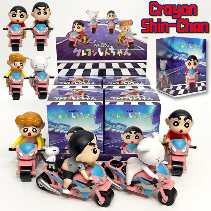 Crayon Shin Chan Anime Figure Motorcycle Cartoon Cute Drive Action ...