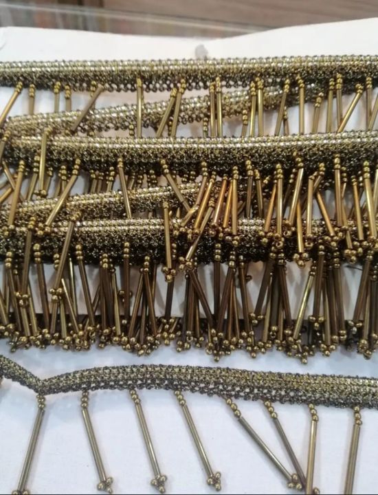 Fanci beads hanging lace for duppata 2.5 yads | Daraz.pk