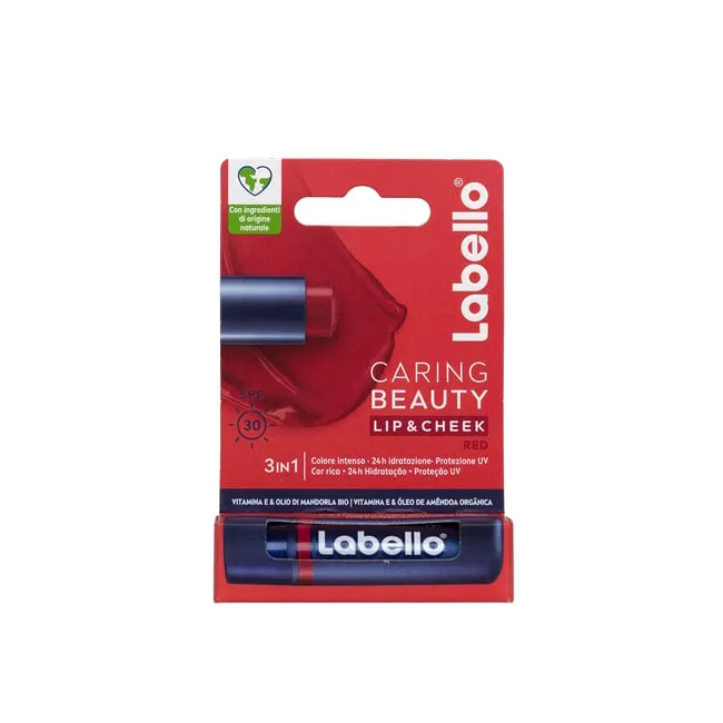 Labello Caring Beauty Lip & Cheek Red 4.8g, Lip and Cheek Butter with a ...