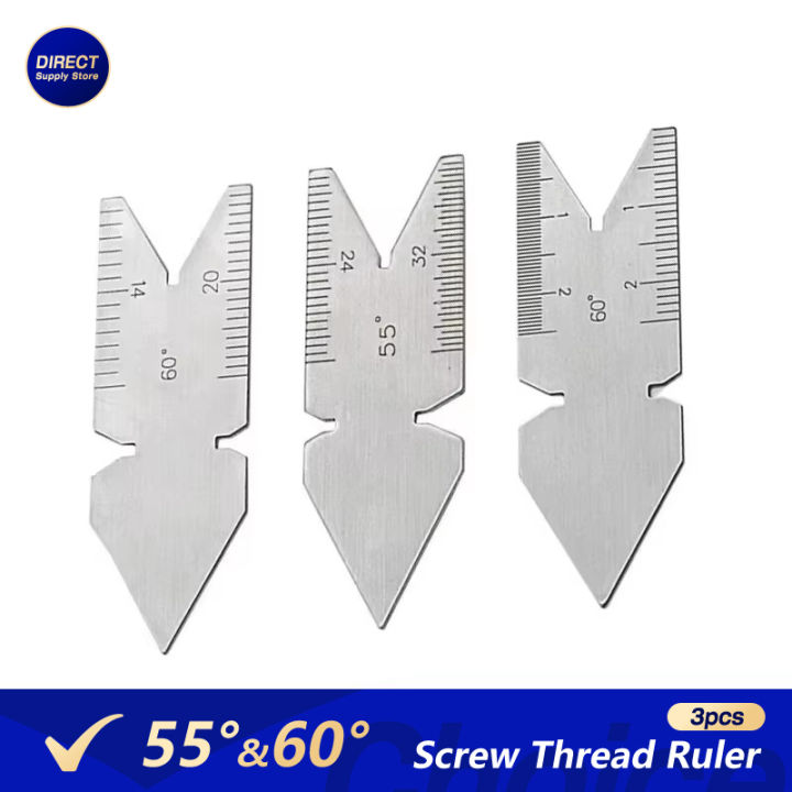 3pcs Screw Thread Center Gauge 55° 60° Degrees Inch Metric Angle ...