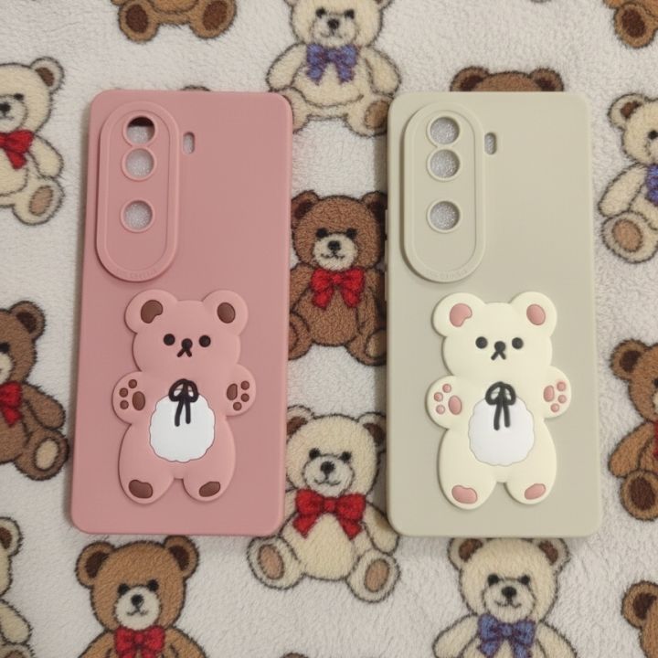 Vivo V40e Cute 3D Teddy Bear Soft Silicone Back Cover | Shockproof ...