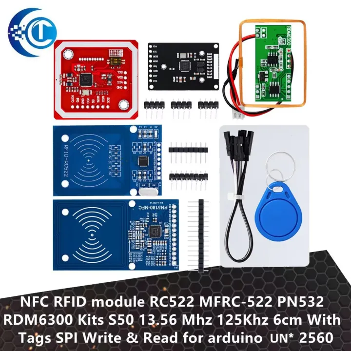NFC RFID module RC522 MFRC-522 PN532 RDM6300 Kits S50 13.56 Mhz 125Khz ...